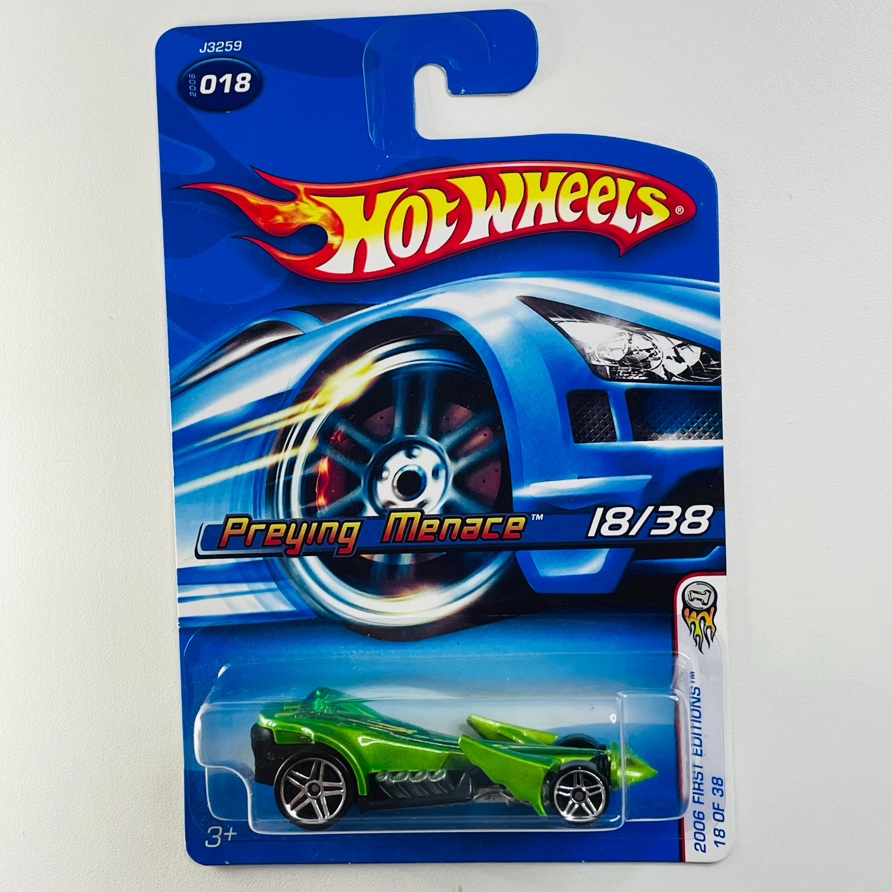 2006 Hot Wheels First Editions Preying Menace 018 verde metálico PR5 b