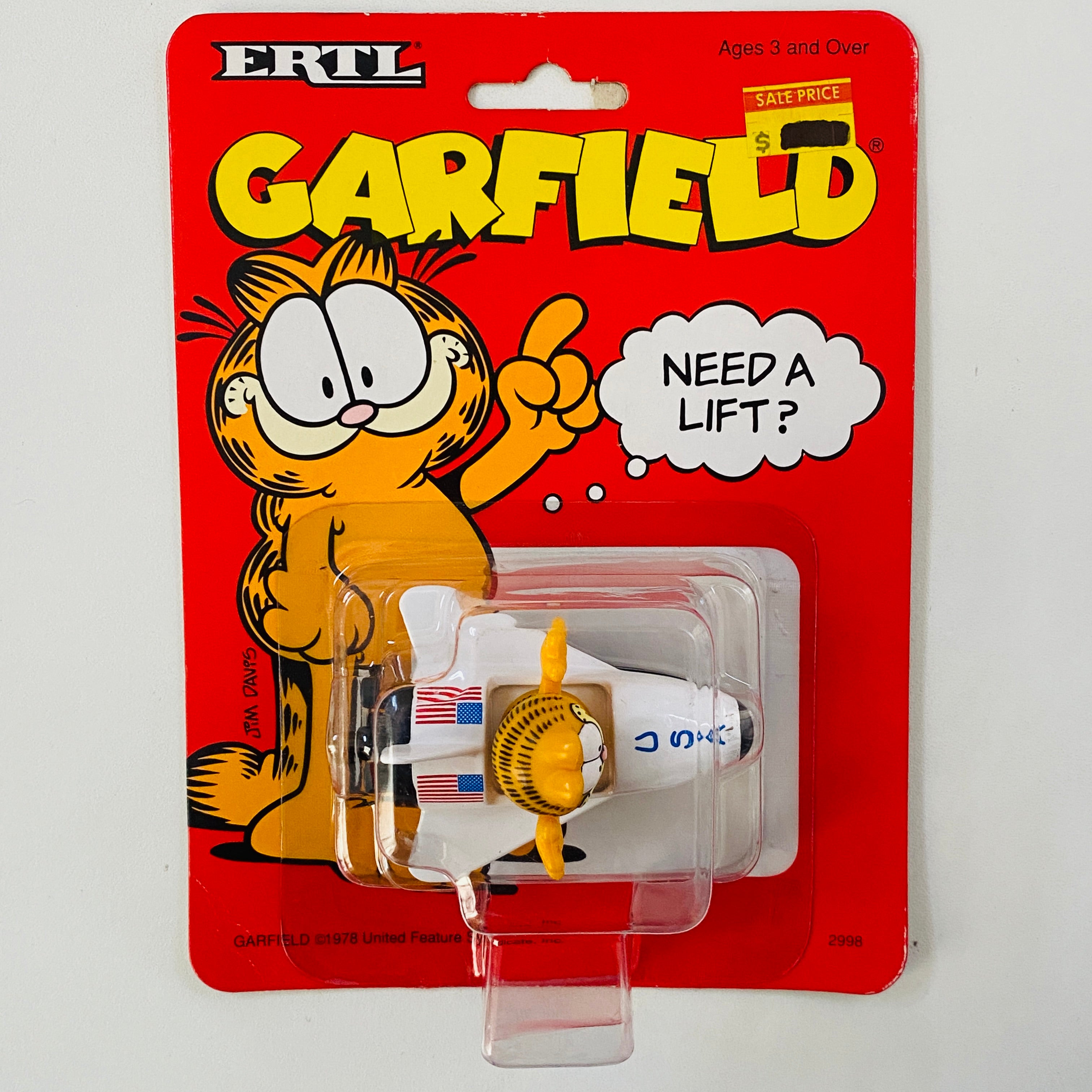 1990 ERTL Garfield Need a Lift? NASA Space Shuttle Transbordador Espac