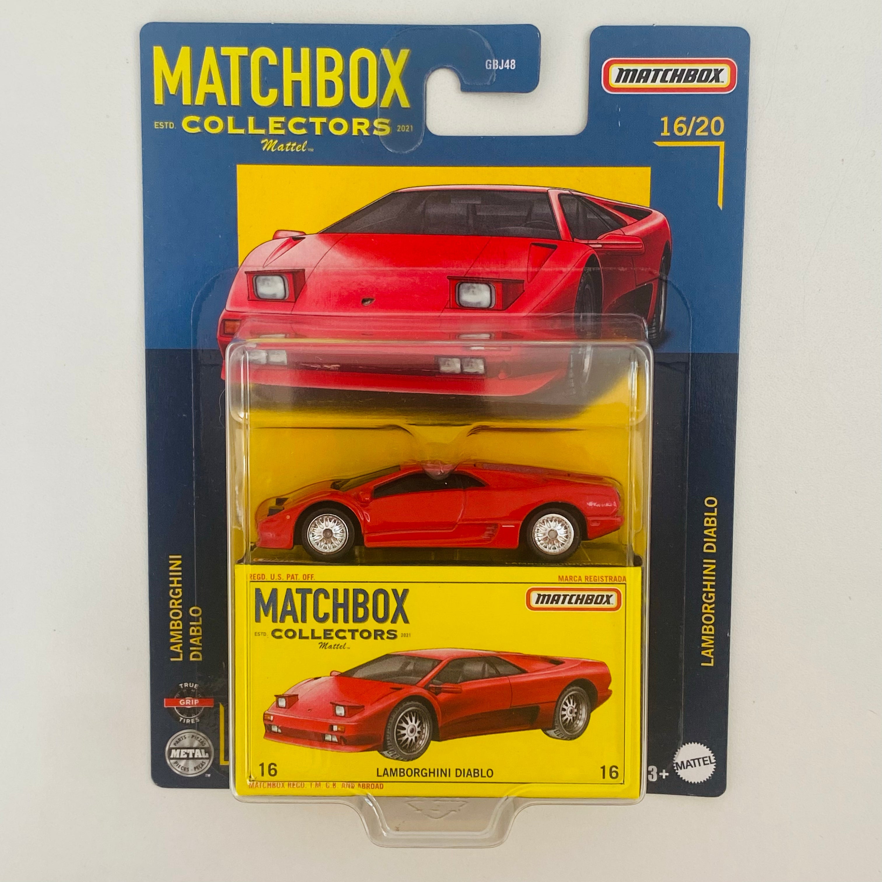 2022 Matchbox Collectors Lamborghini Diablo rojo Llantas de Goma