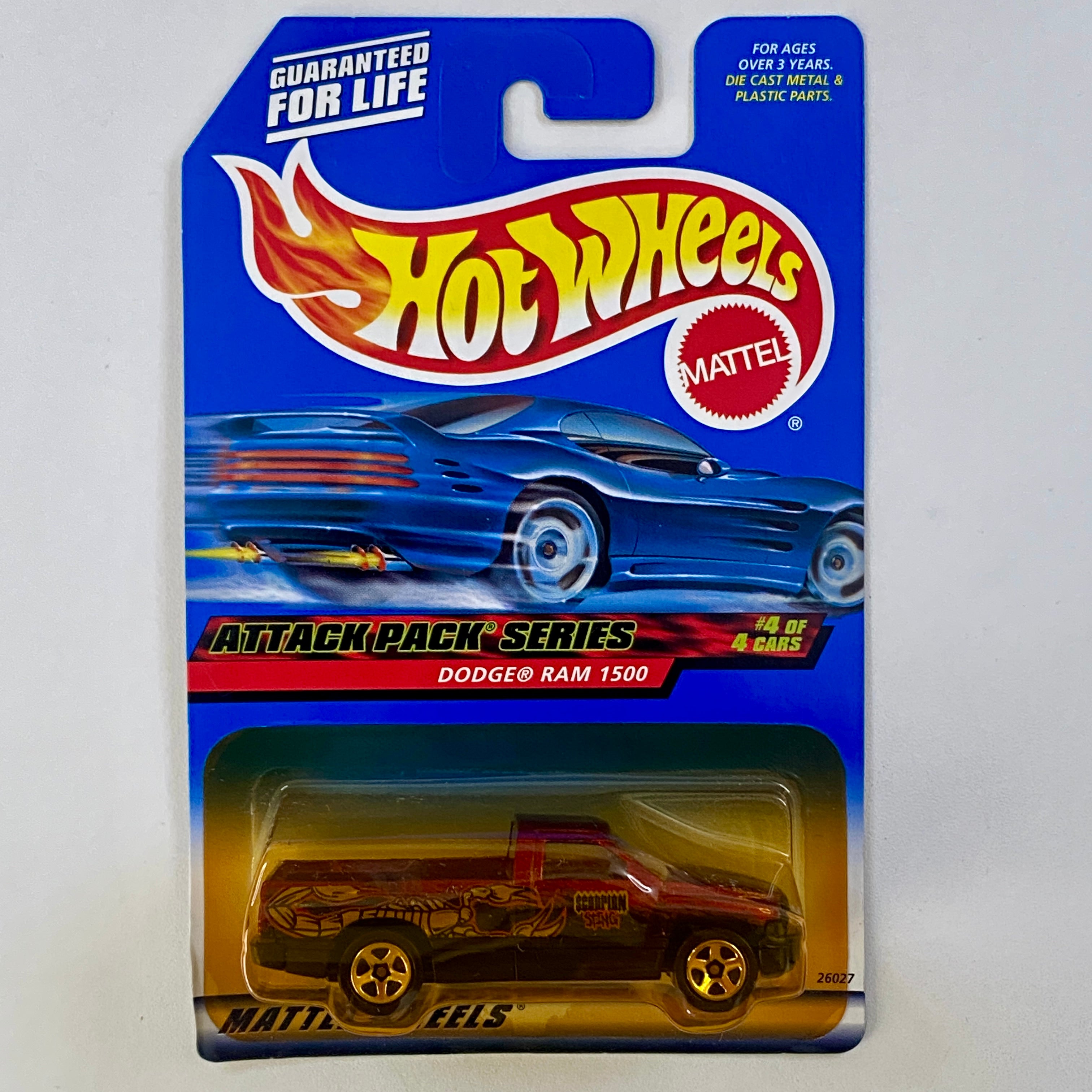 2000 Matchbox Attack Pack Series Dodge Ram 1500 rojo metálico 5SP - De