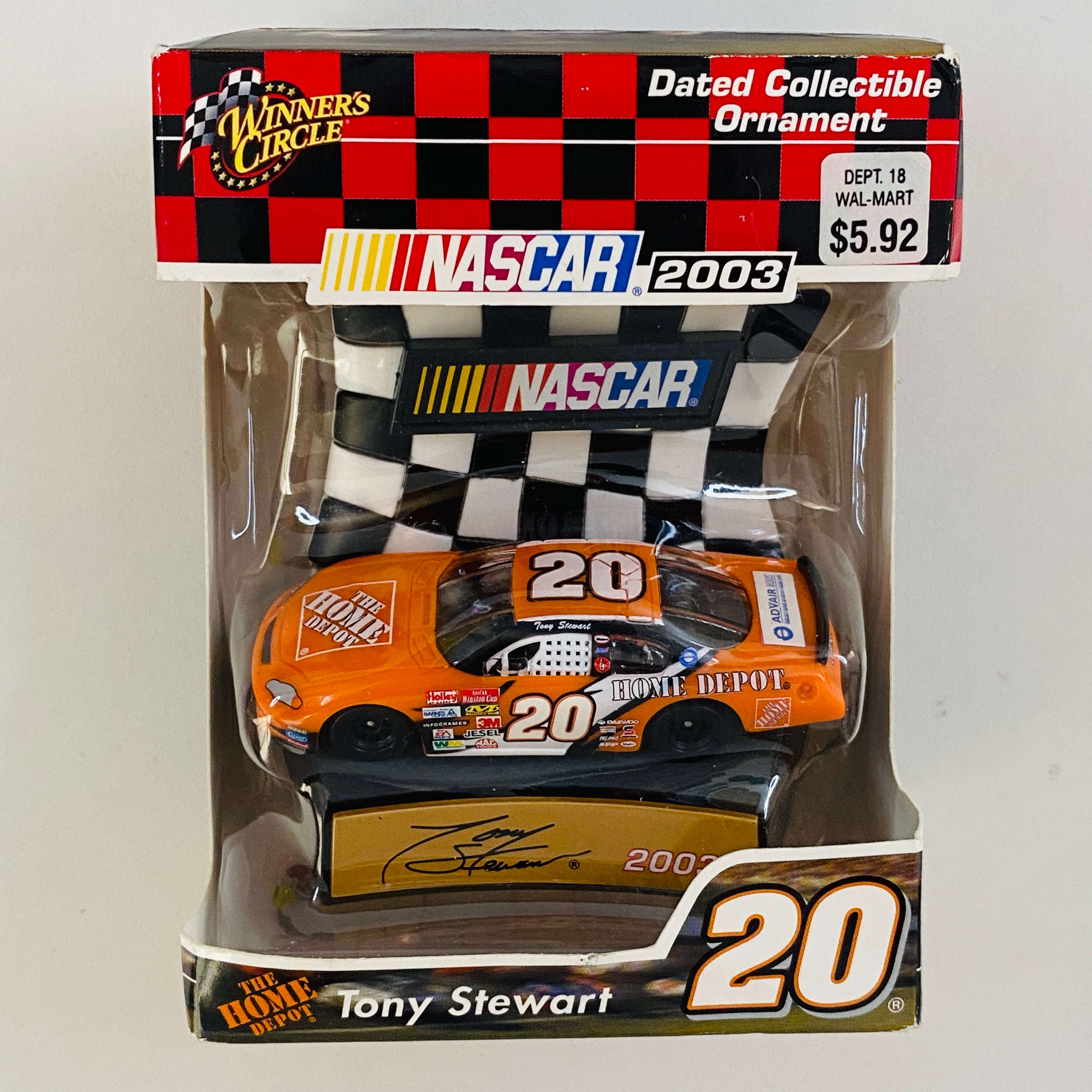 2003 Hasbro Winners Circle NASCAR Tony Stewart 20 The Home Depot Ponti
