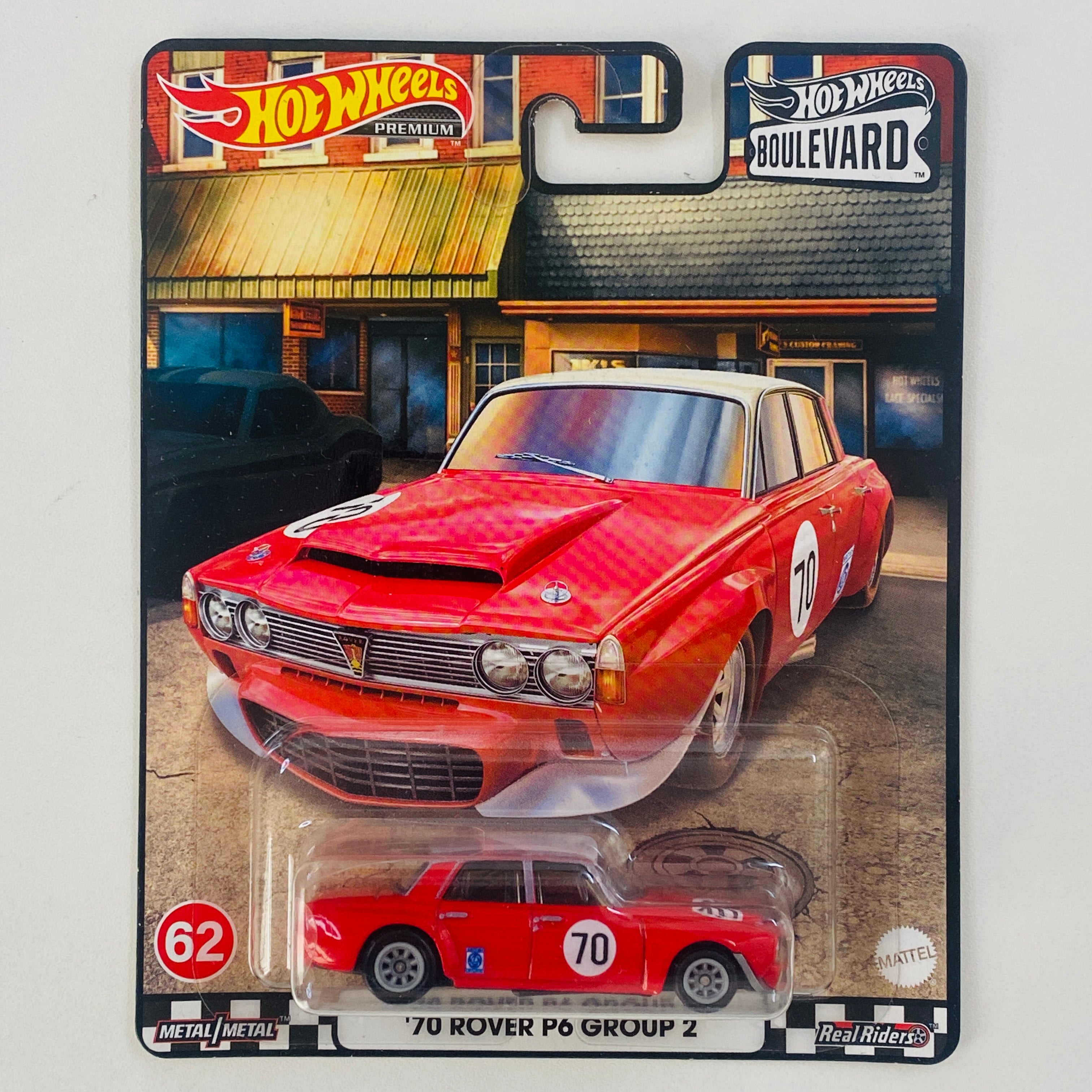 2022 Hot Wheels Premium Boulevard 70 Rover P6 Group 2 rojo Llantas de