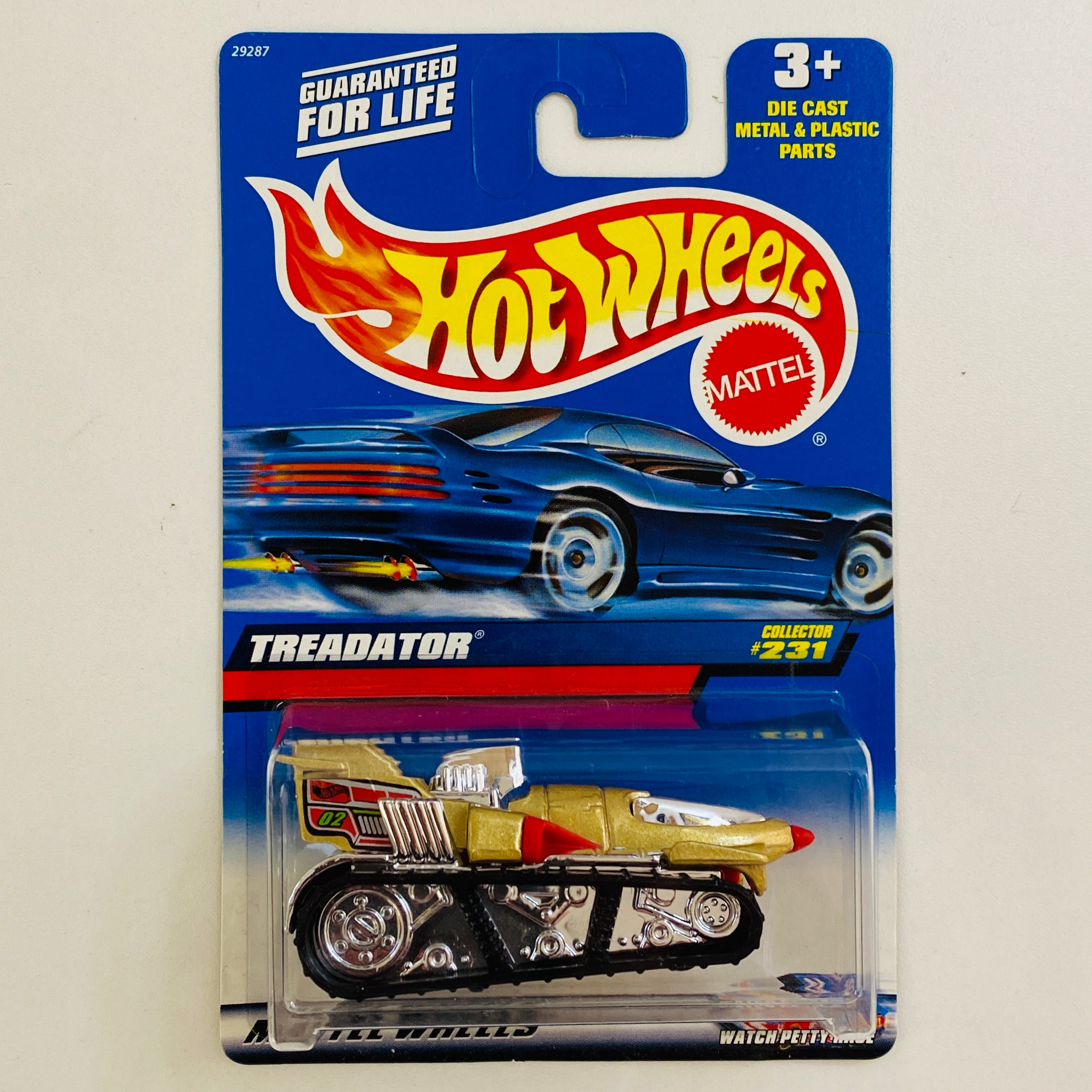 2000 Hot Wheels Treadator 231 dorado MGW Blíster 90s