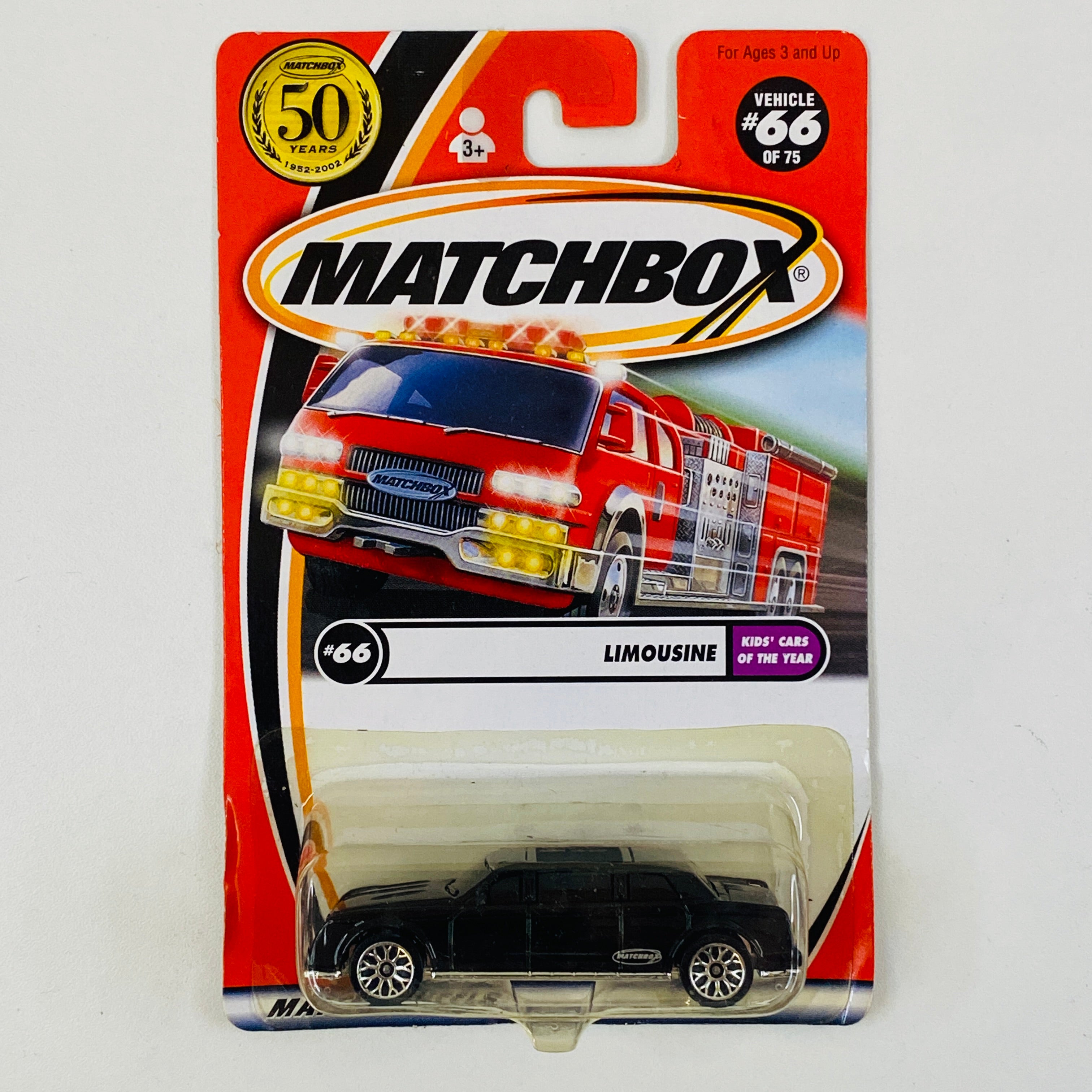 2002 Matchbox 50th Anniversary Kids Cars of the Year Limousine negro P