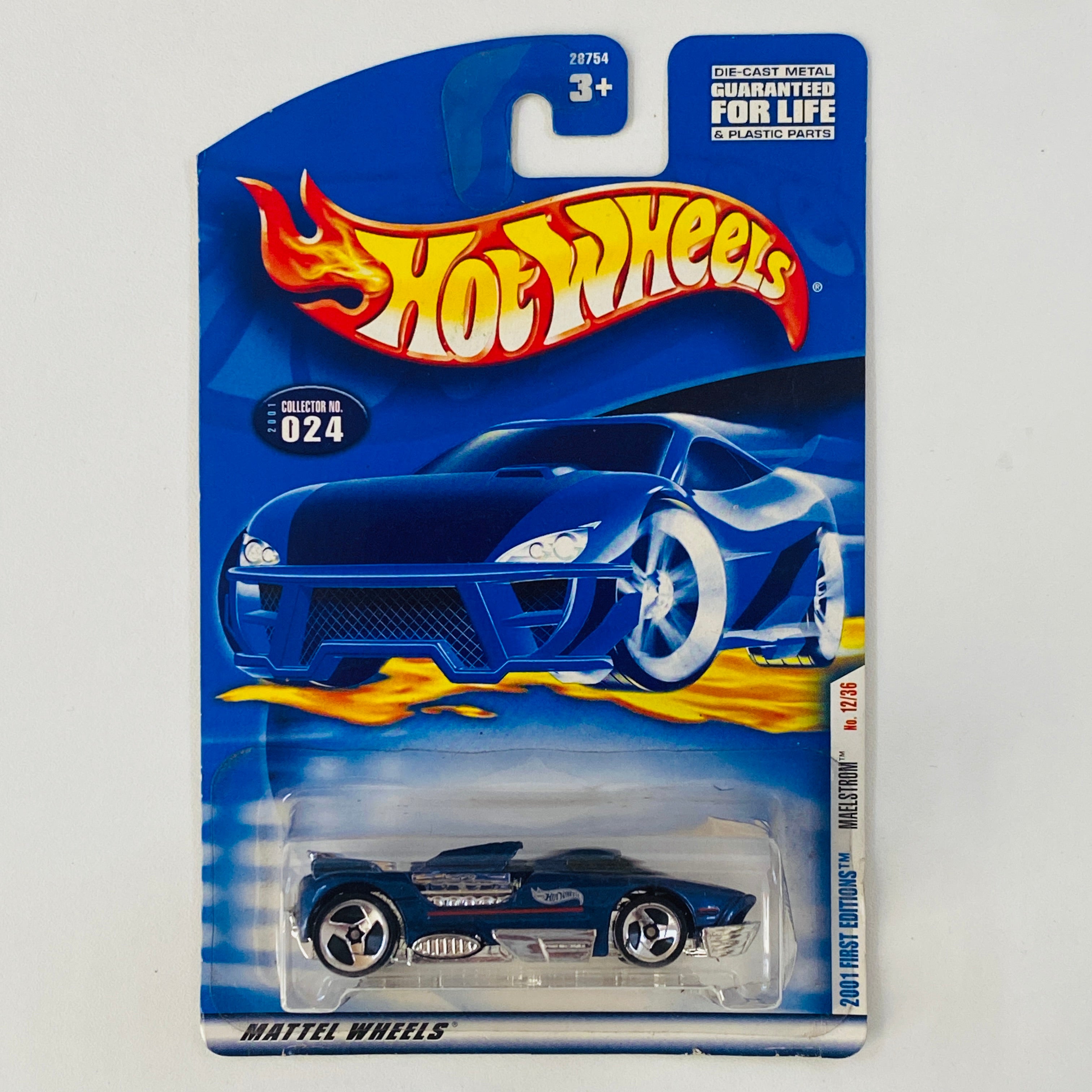 2001 Hot Wheels First Editions Maelstrom 024 azul metálico 3SP Primera