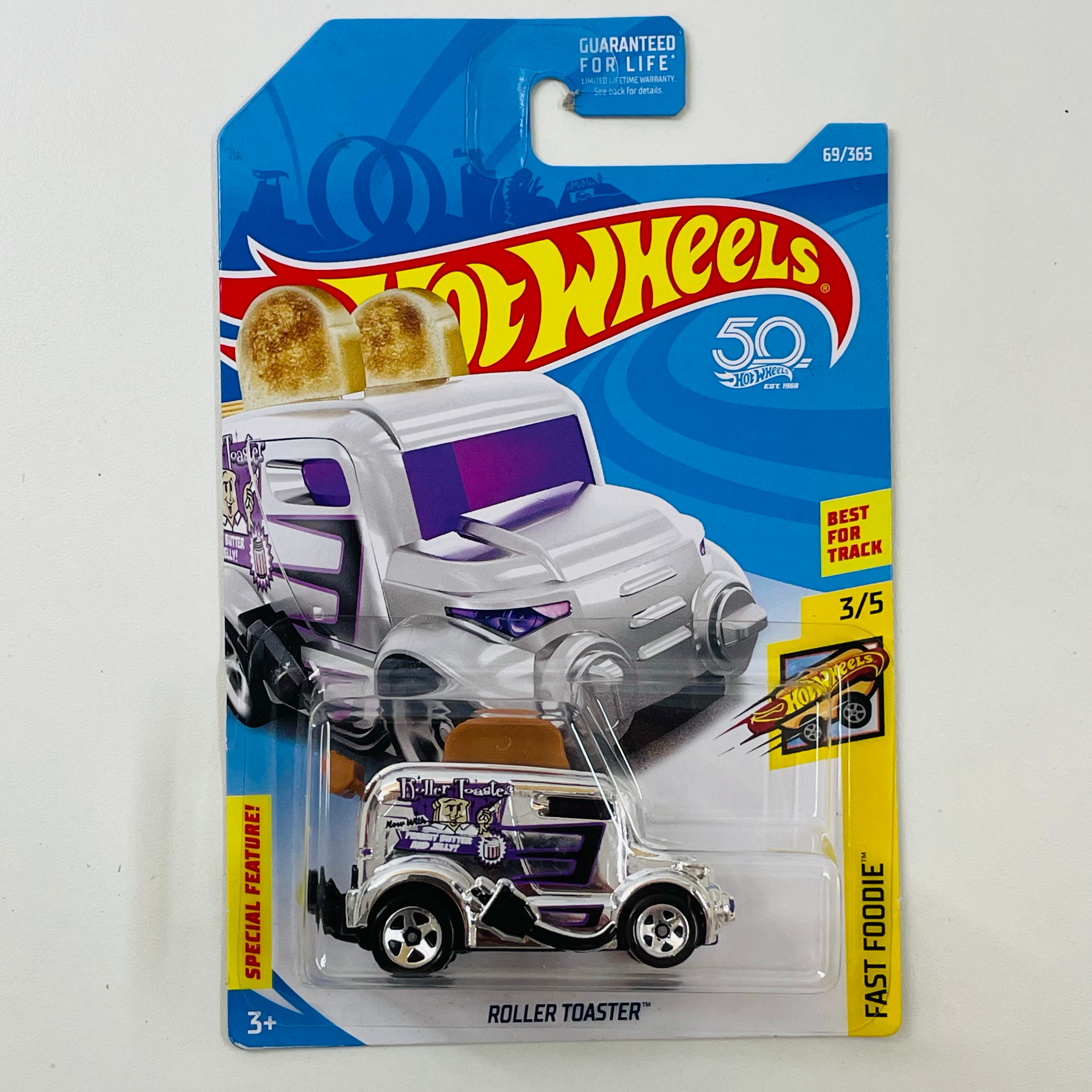 2018 Hot Wheels Fast Foodie Roller Toaster cromado 5SP