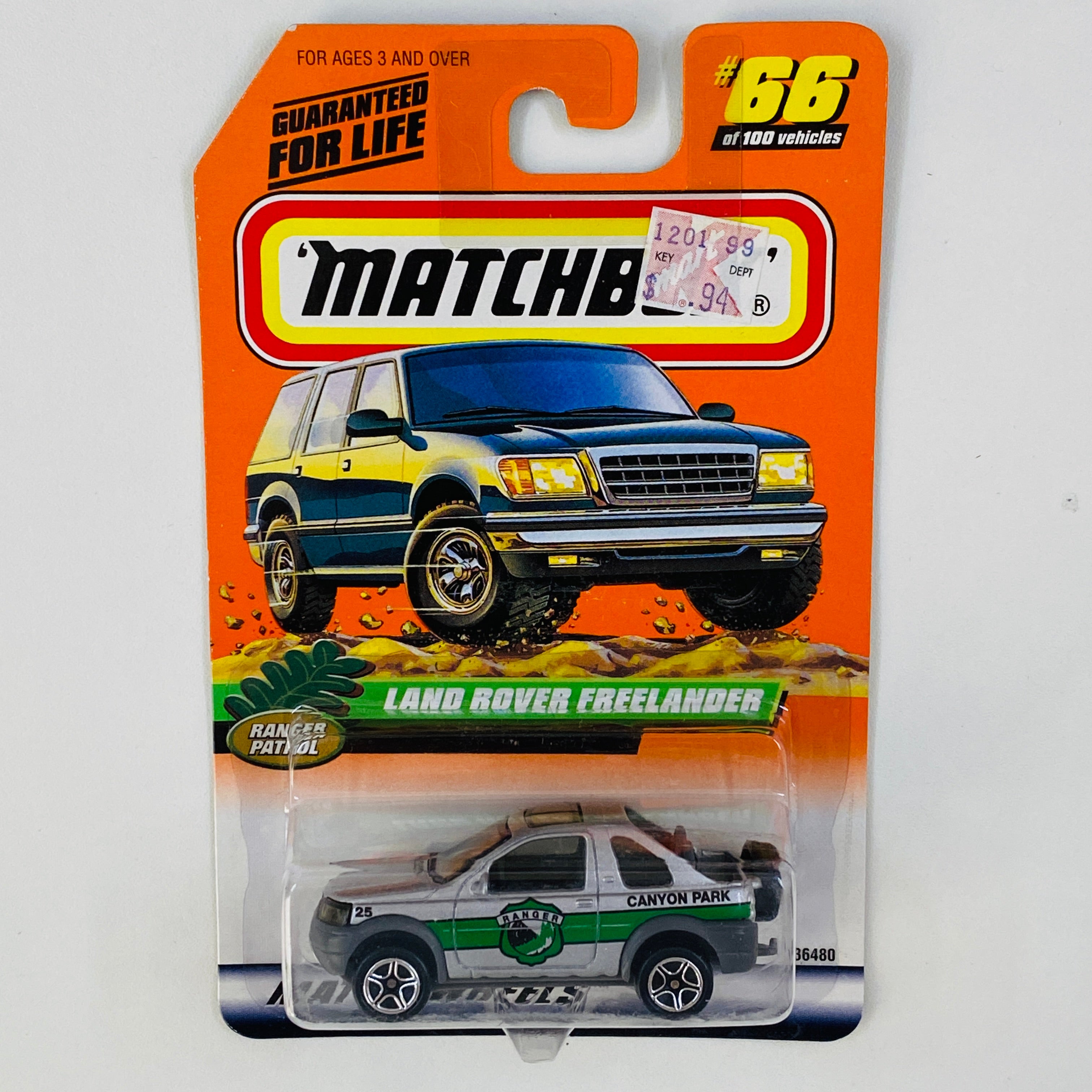 1999 Matchbox Ranger Patrol Land Rover Freelander plata Primera Edició