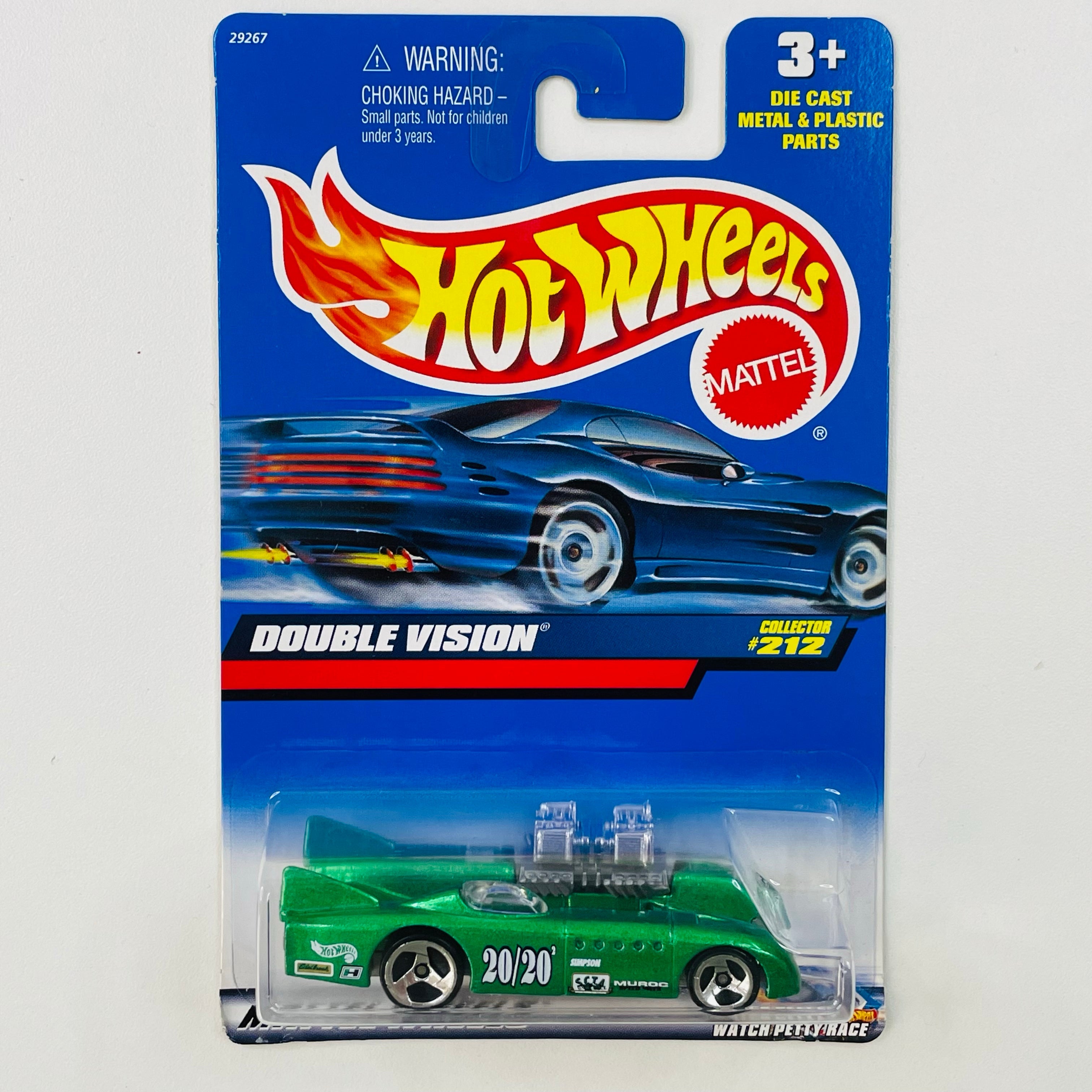 2000 Hot Wheels Double Vision 212 verde metálico 3SP Blíster 90s