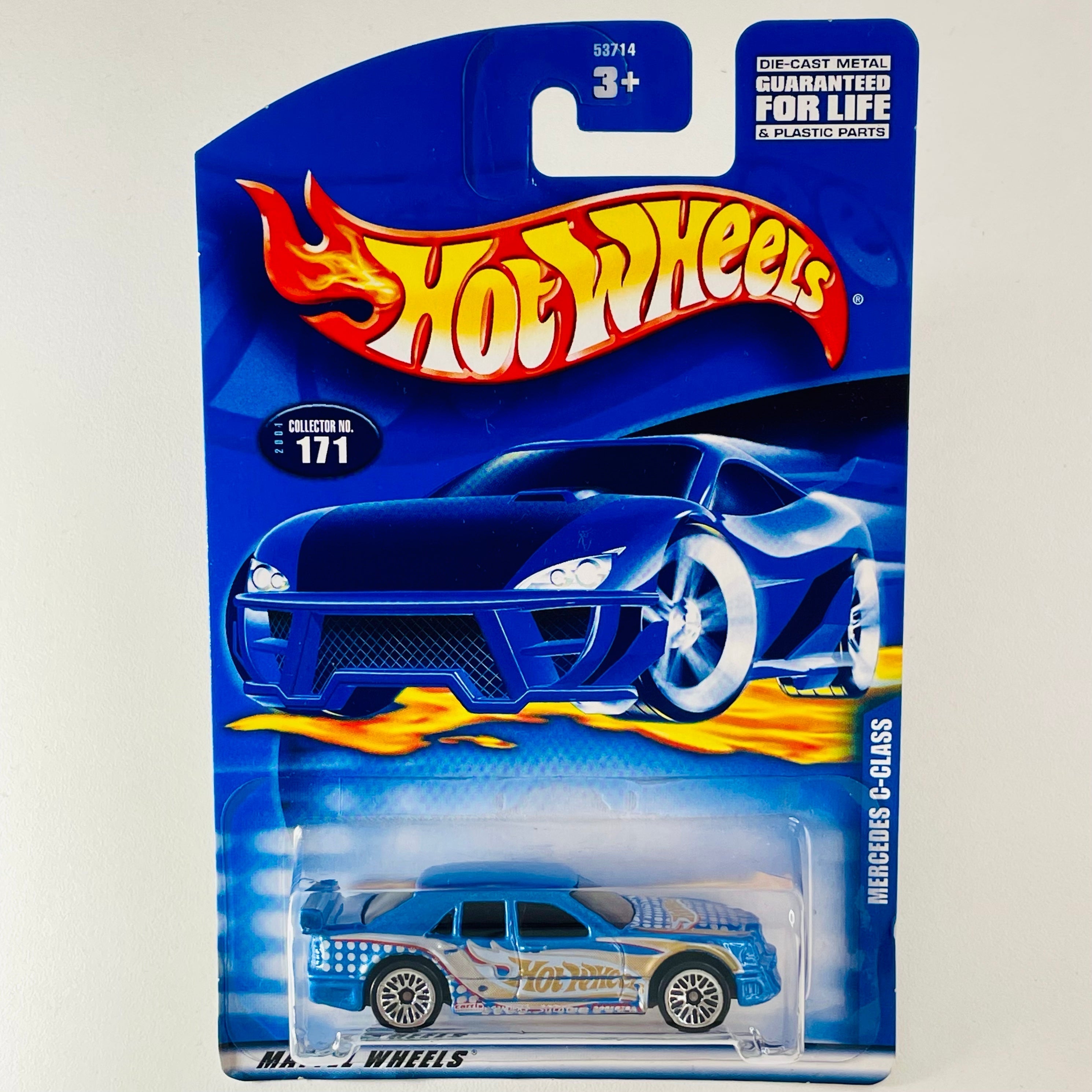 2001 Hot Wheels Mercedes Benz C-Class 171 azul metálico LW