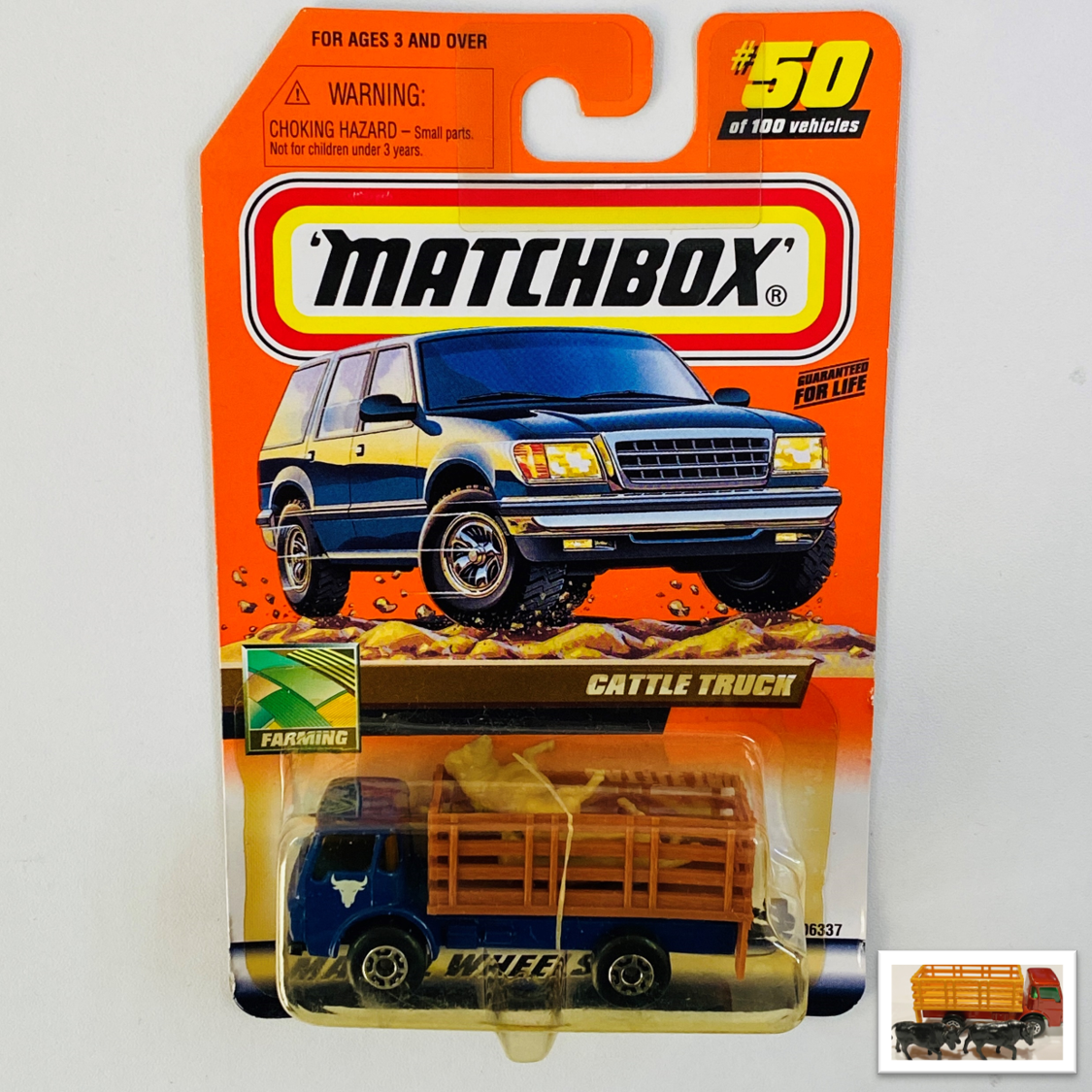 2000 Matchbox CHASE de Edición Limitada Farming Dodge Cattle Truck azu