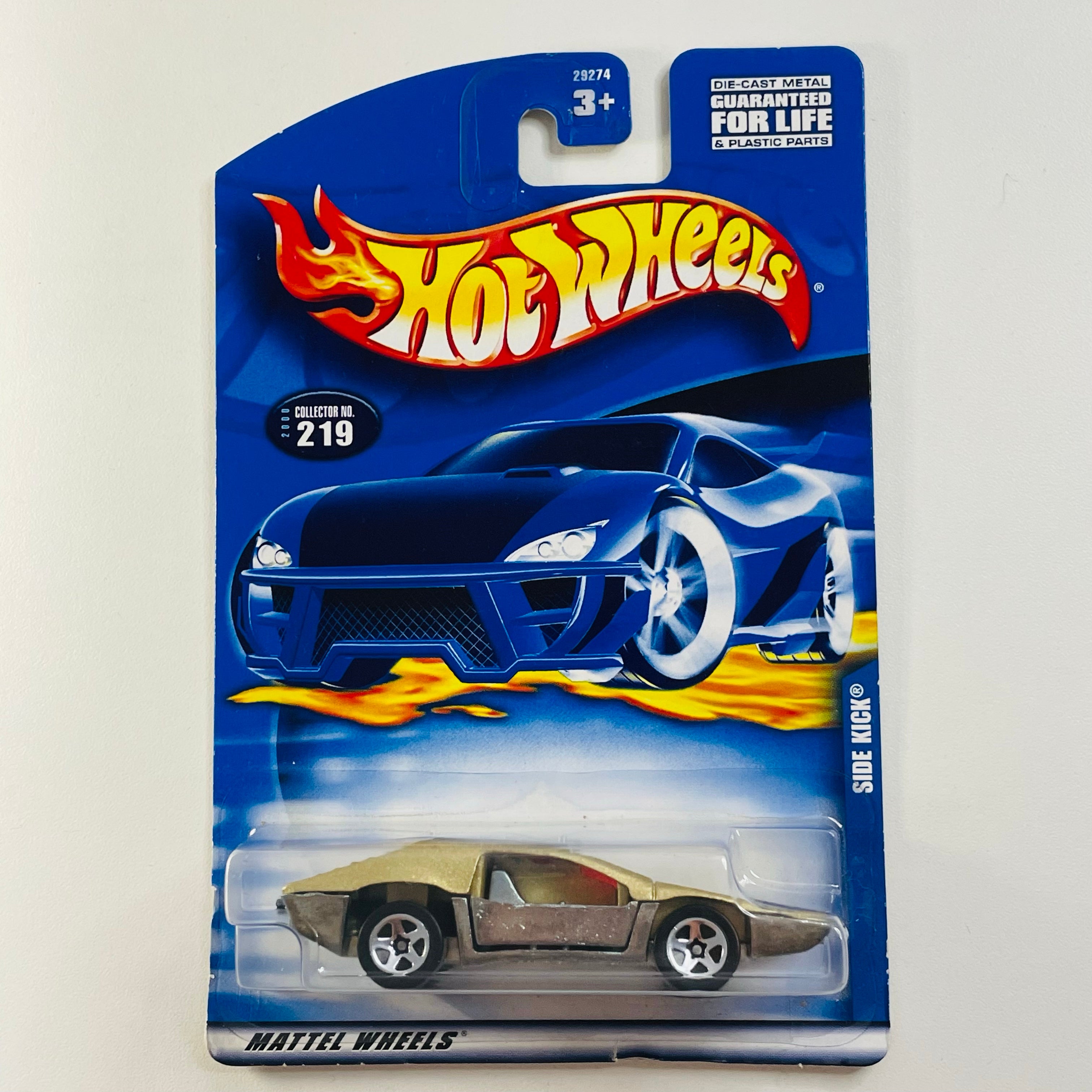 2000 Hot Wheels Side Kick 219 dorado metálico 5SP base ZAMAC