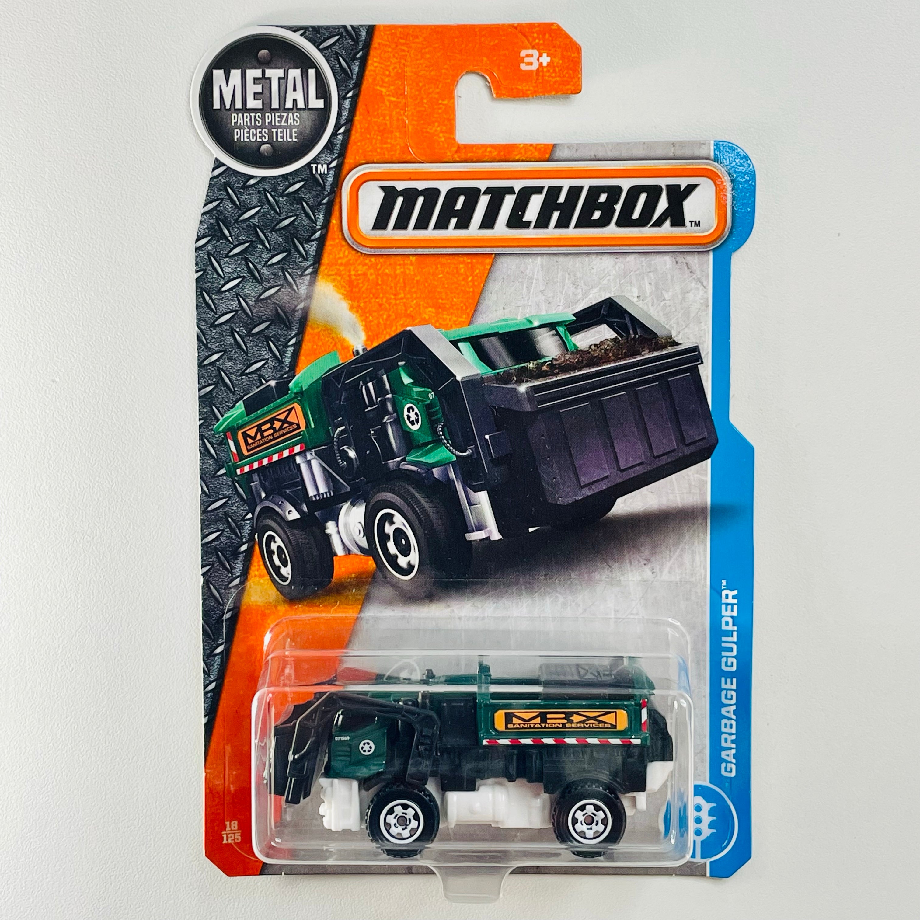 2017 Matchbox MBX Adventure City Garbage Gulper verde oscuro