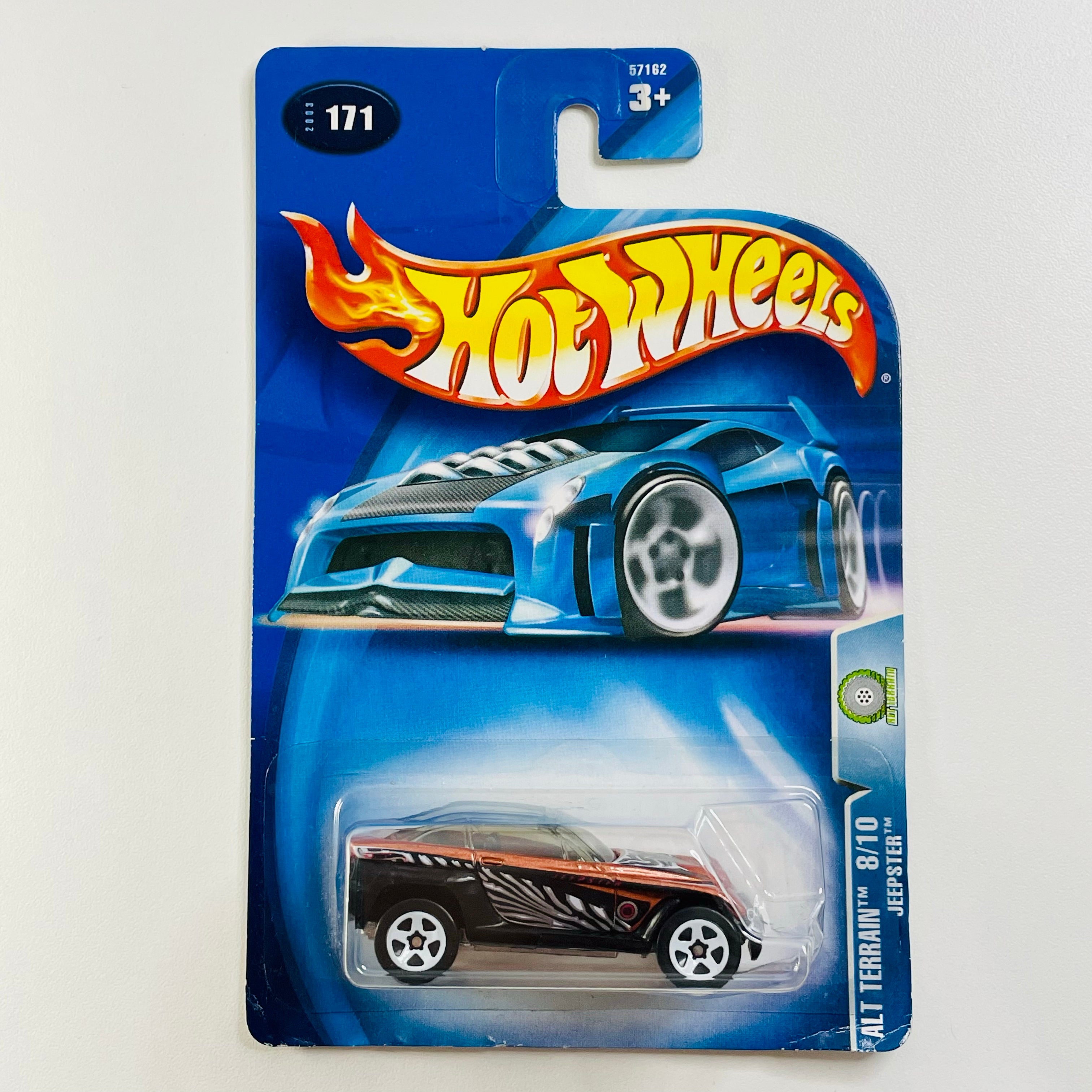 2003 Hot Wheels Alt Terrain Jeep Jeepster 171 naranja metálico 5SP bas