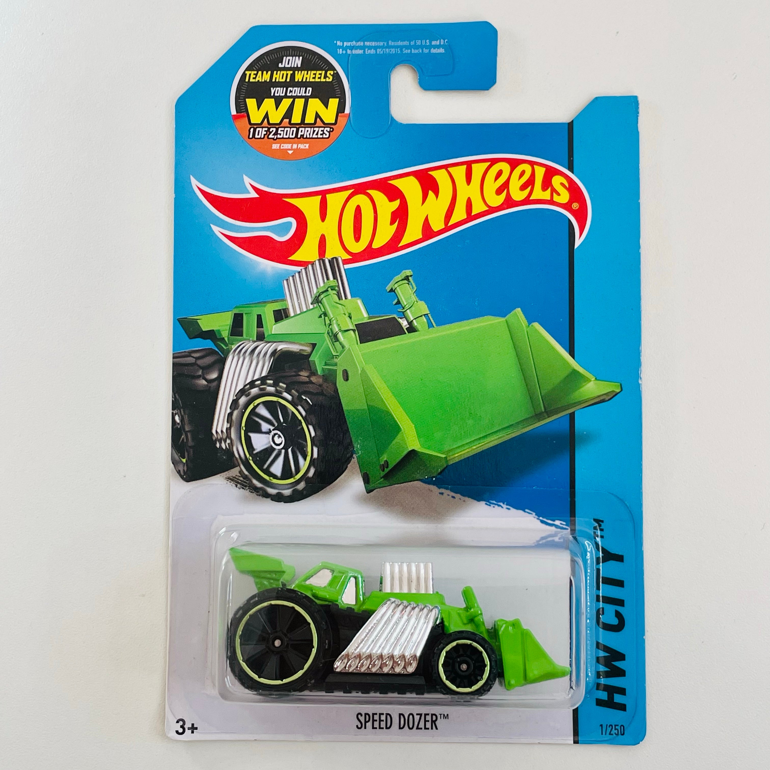2015 Hot Wheels HW City Speed Dozer verde 6SP