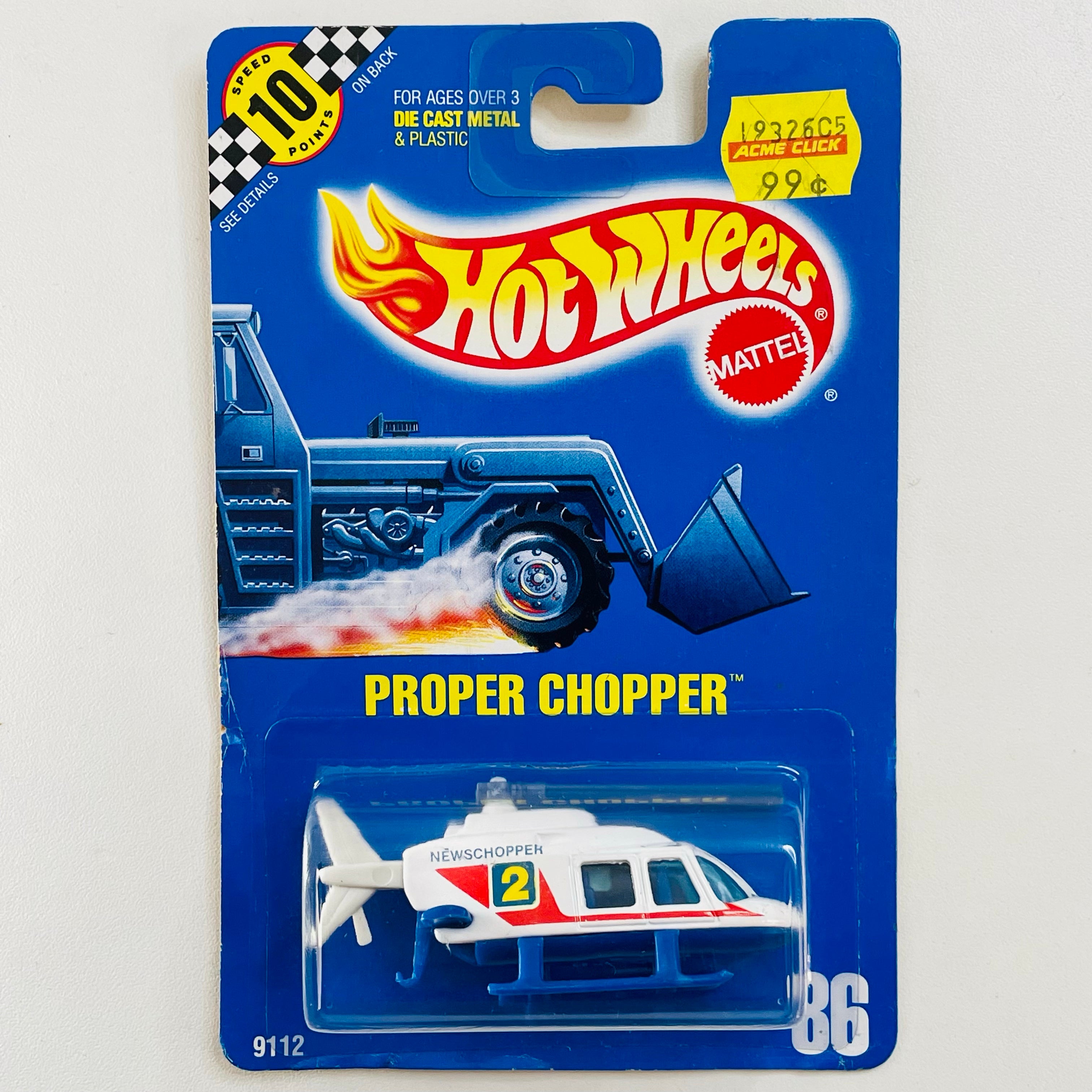 1990 Hot Wheels Speed Points Propper Chopper 86 blanco Primera Edición