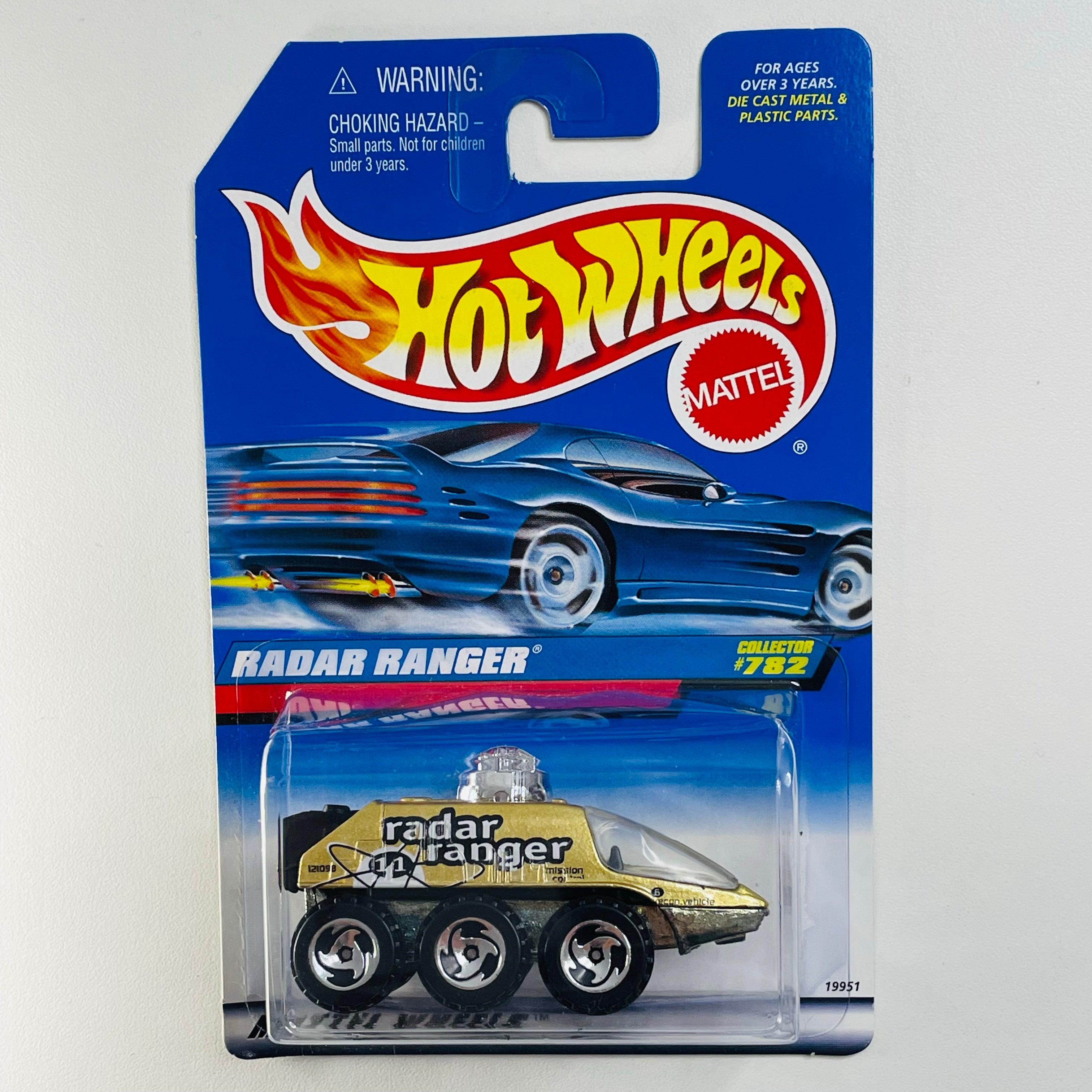 1998 Hot Wheels Radar Ranger 782 dorado metálico SB base ZAMAC