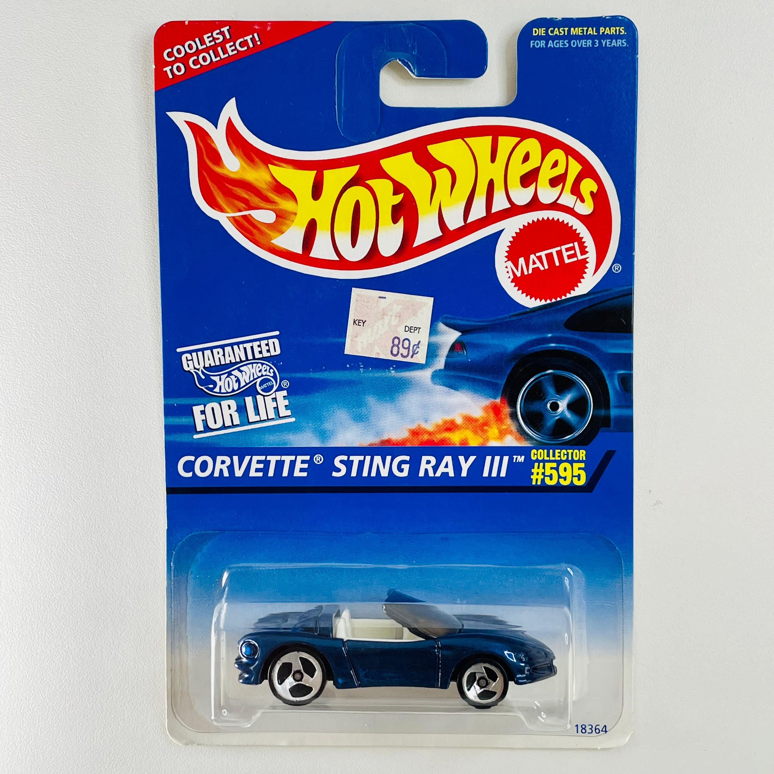 1996 Hot Wheels Corvette Sting Ray III 595 azul metálico 3SP